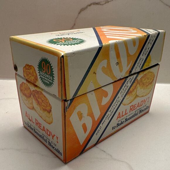 Bisquick | Kitchen | Vintage Bisquick Metal Recipe Box Tin General ...